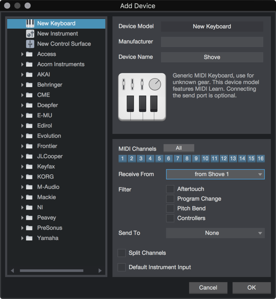 Using Shove with Ableton Push 2 and Studio One – Silence and Sound